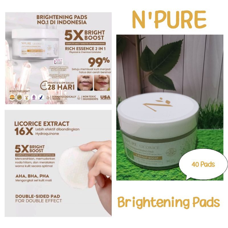 Jual N'Pure Licorice Light Up Brightening Pad | Shopee Indonesia