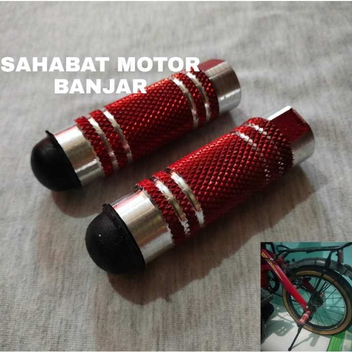 Jual STEP FOOTSTEP SEPEDA / STEP UNDERBONE BAUT 14 CNC WARNA MERAH ...