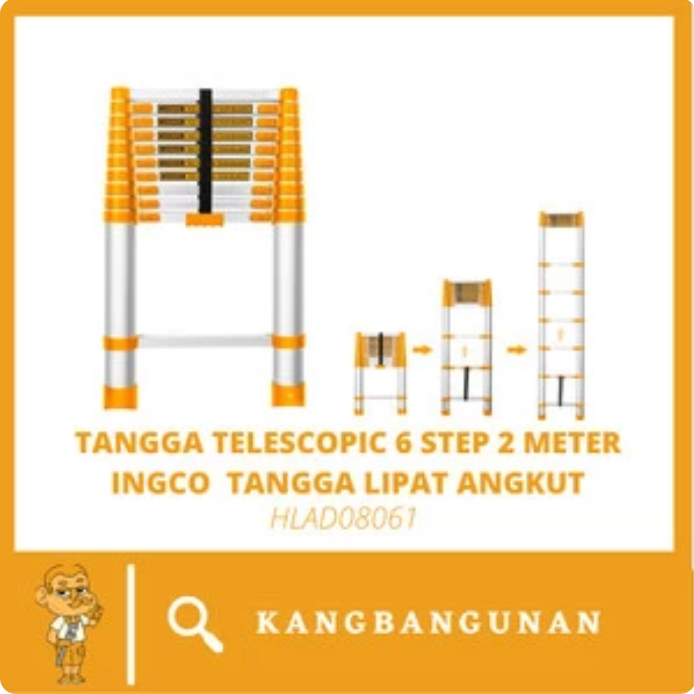 Jual TANGGA TELESCOPIC 6 STEP 2 METER INGCO HLAD08061 TANGGA LIPAT ...