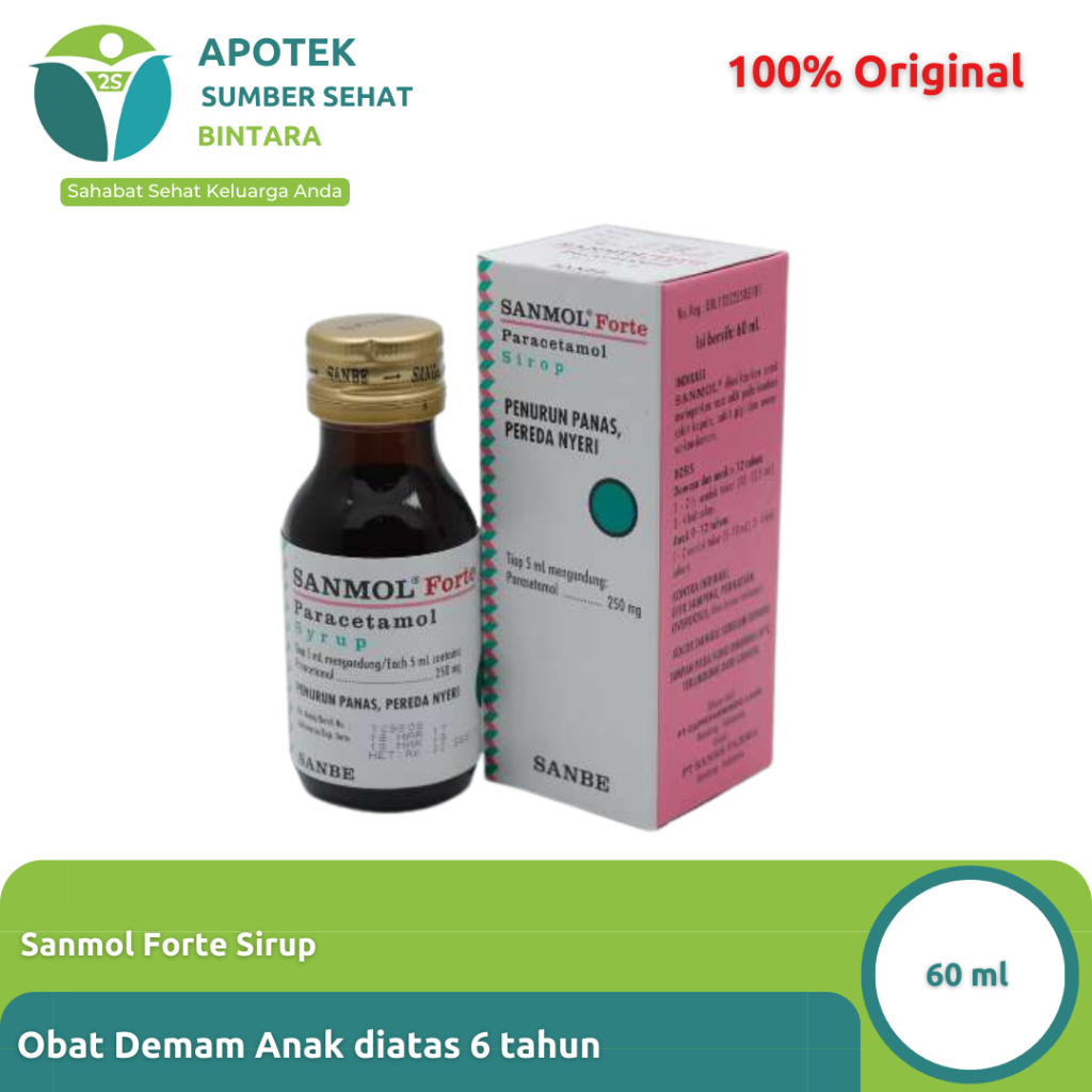 Jual Sanmol Forte Sirup 60 ml - Obat demam anak diatas 6 tahun | Shopee Indonesia