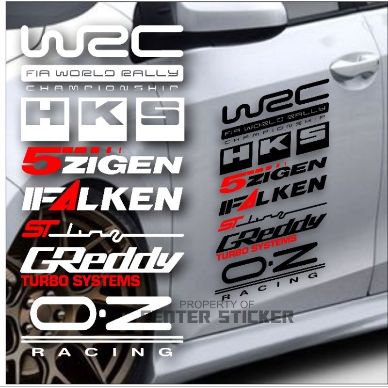 Jual Sticker stiker cutting mobil logo racing wrc hks zigen falken ...