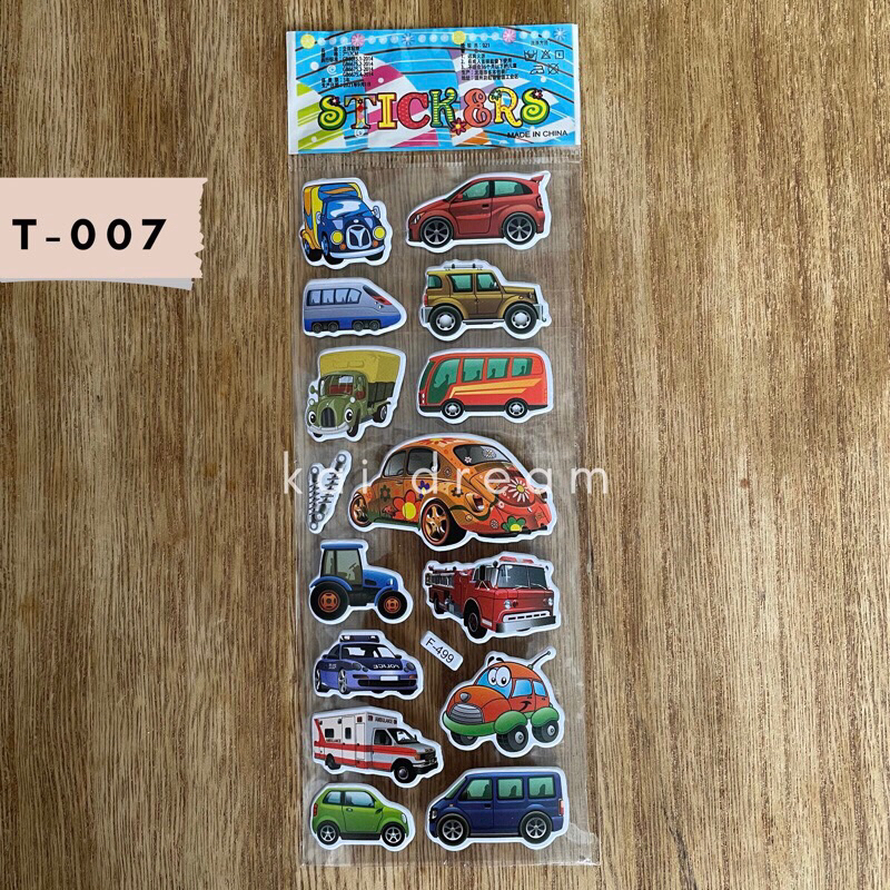 Jual (Pilih Motif) STICKER TIMBUL ANAK MAINAN STICKER TRANSPORTASI ...