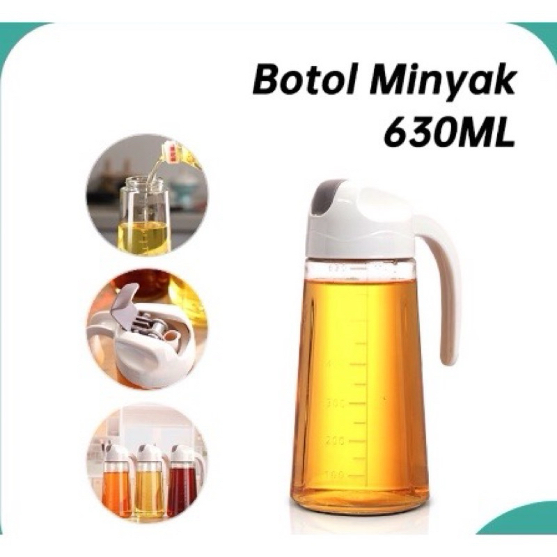 Jual BOTOL MINYAK 630ML KACA / TEMPAT MINYAK 630 ML ANTI TUMPAH / BOTOL ...