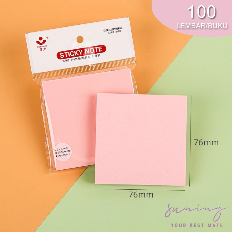 Jual COD STICKY NOTE POLOS / STICKY NOTES PENANDA HALAMAN / STICK NOTE ...