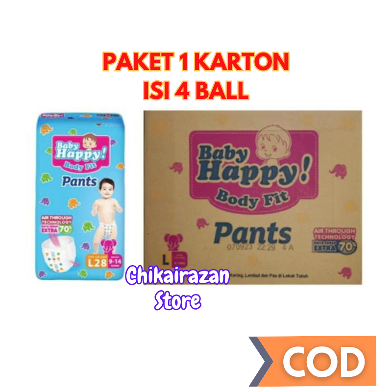 Jual 1 Karton / 4 Bal Baby Happy Pants S M L XL XXL | Shopee Indonesia