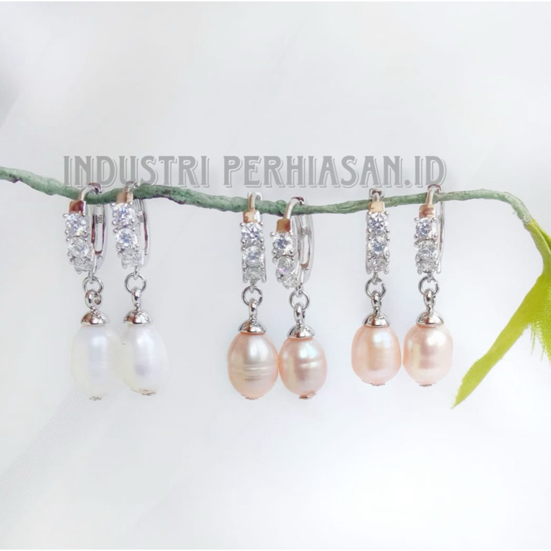 Jual ANTING RHODIUM MUTIARA TAWAR || ANTING MUTIARA LOMBOK || ANTING ...