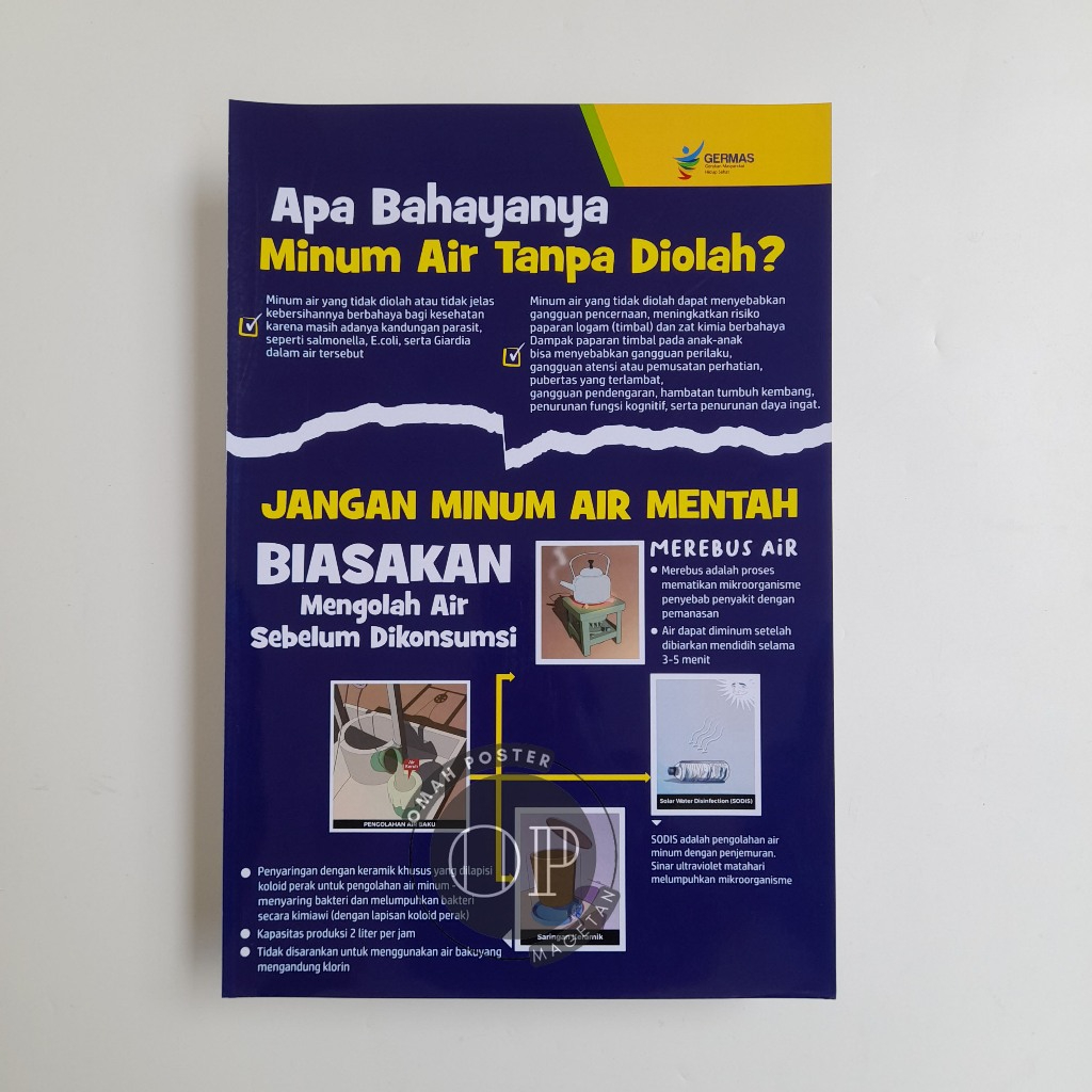 Jual Poster Bahaya Minum Air Tanpa Diolah - Poster Air Minum - Air ...