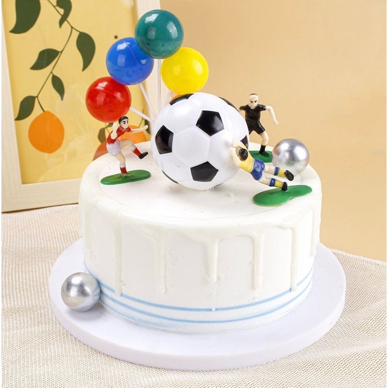 Jual miniatur futsal, bola sepak, bola basket utk topper cake, diorama, sensory play, maket ...