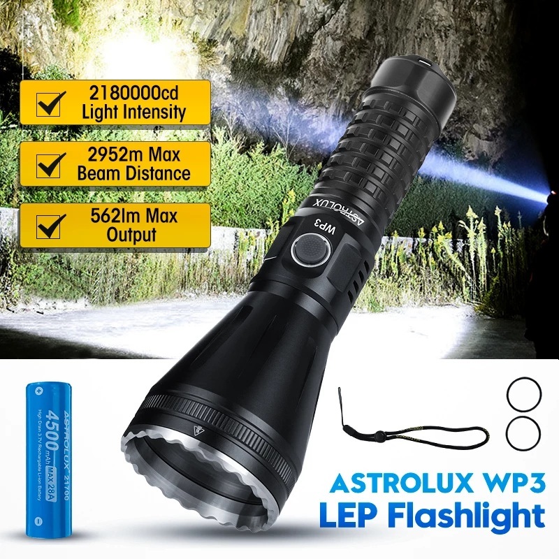 Jual ASTROLUX WP3 Senter Throw LED 2952M IPX6 + Baterai 21700 | Shopee Indonesia