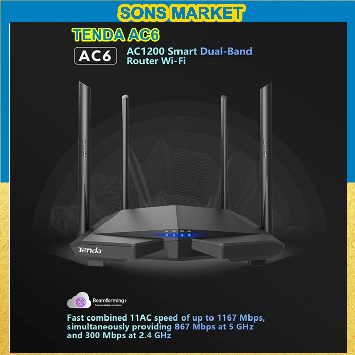 Jual Tenda AC6 Dual Band AC1200 Mbps Wifi Router Extender Repeater ...