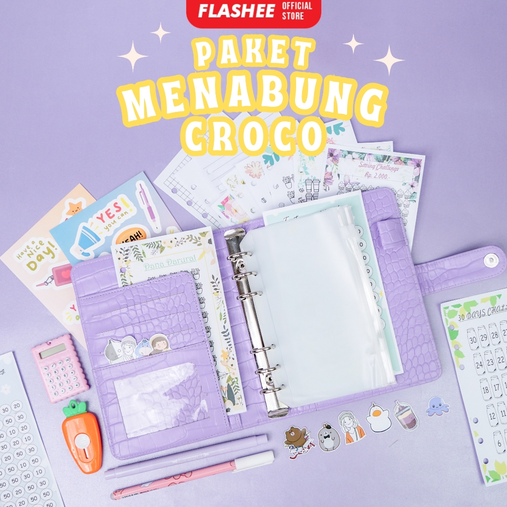 Jual Flashee Paket Binder Nabung A6 Paket Saving Challenge Keuangan ...