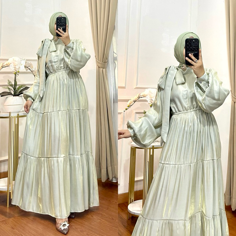 Jual GAUN SHIMMER ASSYFA//GAMIS PESTA//SHIMMER ELEGANT | Shopee Indonesia