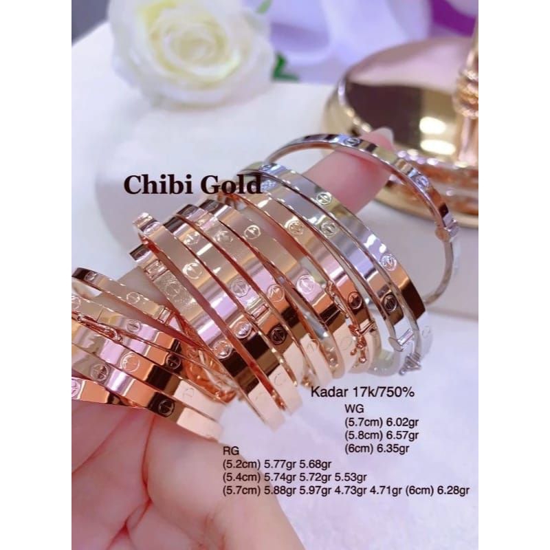 Jual CHIBI GOLD JAWELLERY - gelang bangle ca gelang tangan ca emas 750 ...
