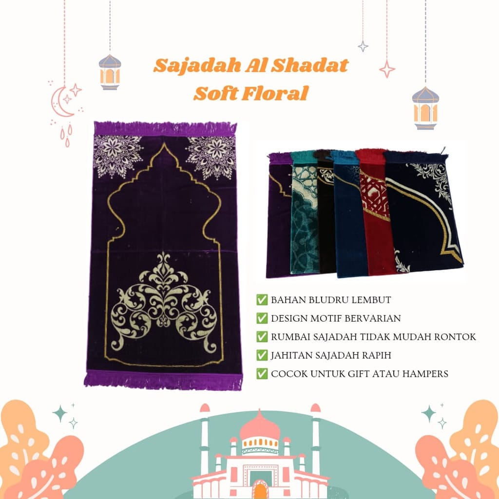 Jual SAJADAH ALSHADAT FLORAL 70 X 110 GOLD TURKEY | SAJADAH TURKI TEBAL ...