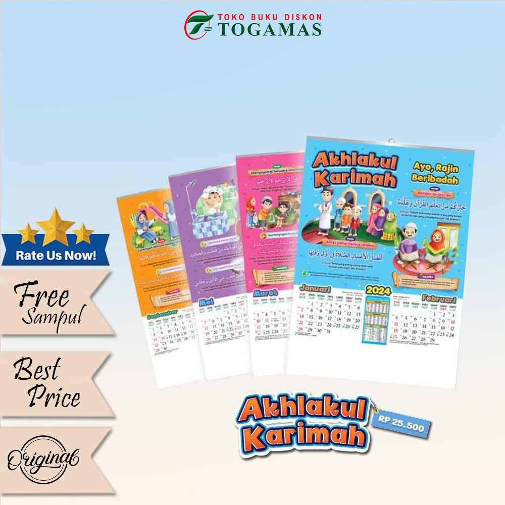 Jual Kalender Dinding Anak Muslim 2024 : Akhlakul Karimah - Zikrul ...
