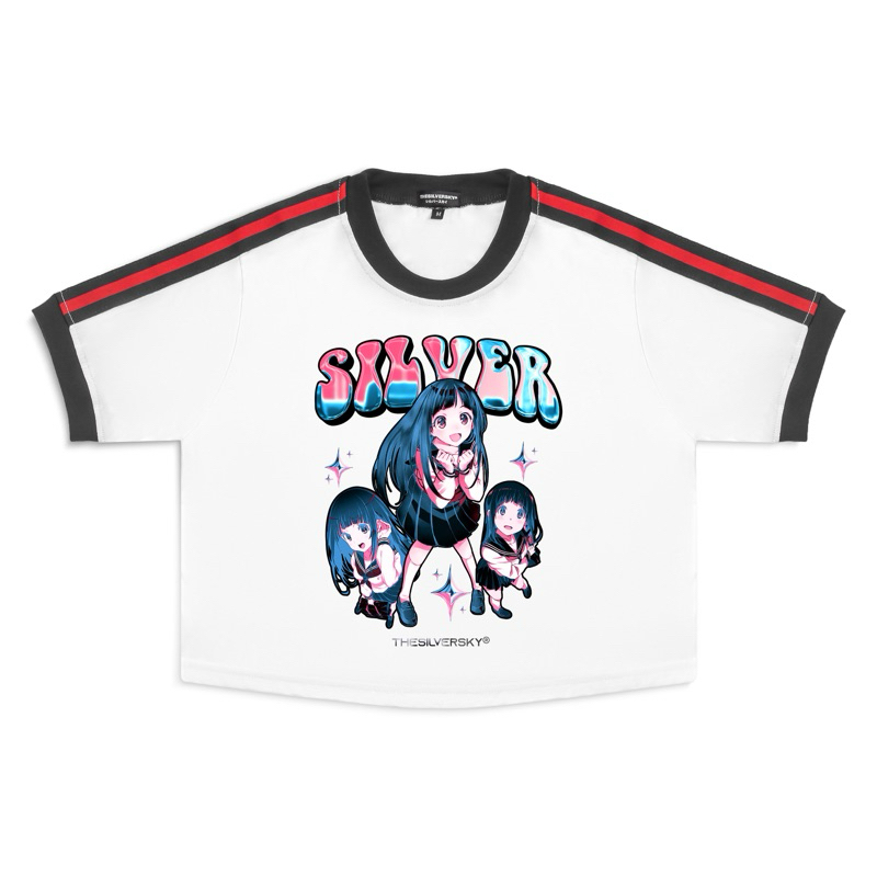 Jual Thesilversky Yuri Japan Anime Crop Top Shoulder Rib | Shopee Indonesia