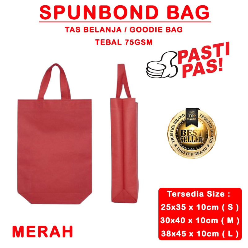 Jual Spunbond Goodie Bag Tas Belanja Model Tali Handle Kantong Kain ...