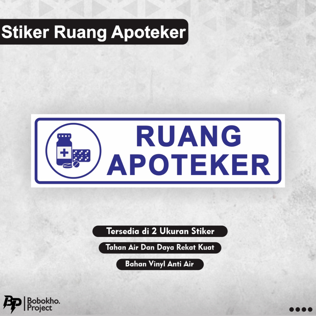 Jual Stiker Ruang Apoteker / Stiker Apotek / Apotik / Stiker Obat ...