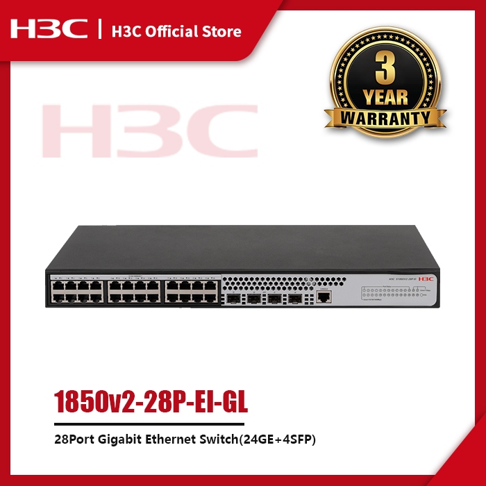 Jual H3C S1850v2-28P 28-Port (24GE+4SFP) Gigabit Ethernet Switch -L2 ...