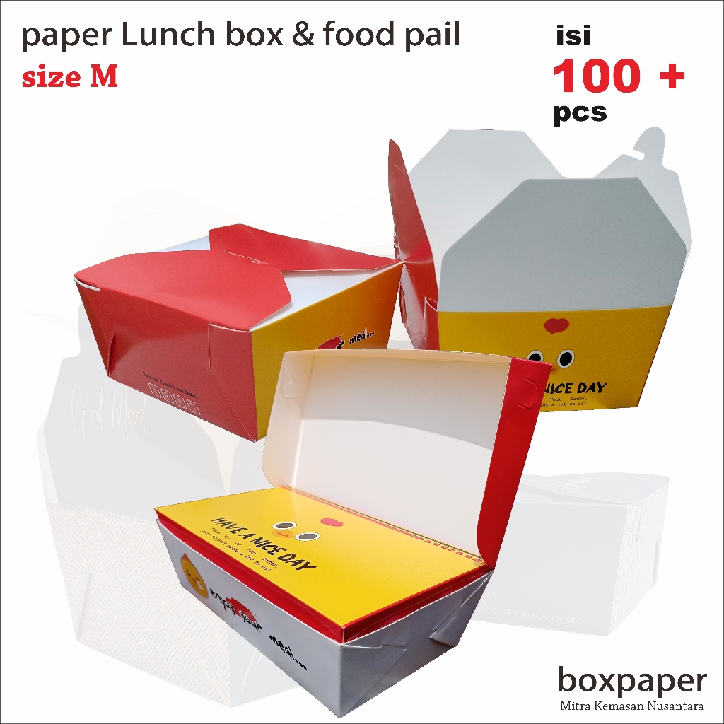 Jual Paper Lunch Box Food Pail KFC (100pcs) Dus Kemasan Makanan Ayam ...
