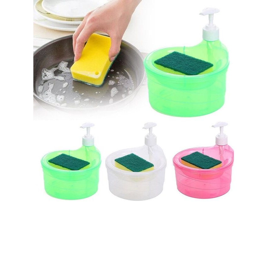 Jual Tempat Sabun Cair Bulat 1000ml + FREE ( GRATIS ) Spons Cuci Piring ...