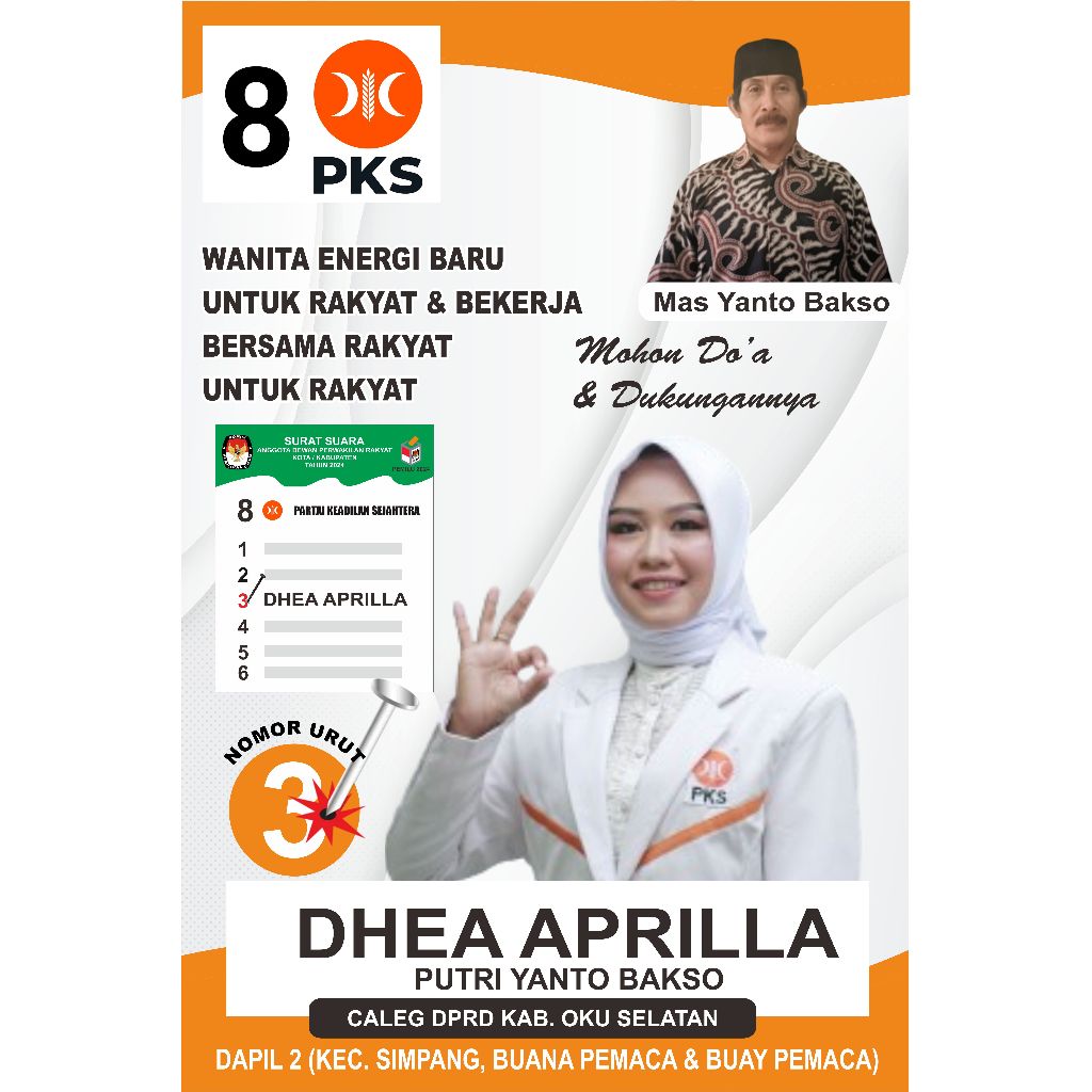 Jual Banner 30 cm x 50 cm Caleg Pemilu 2024 Banner Caleg Anggota Dewan ...