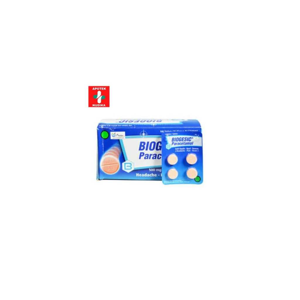 Jual BIOGESIC Strip 4 Tablet - Paracetamol 500 MG Obat Demam Sakit ...