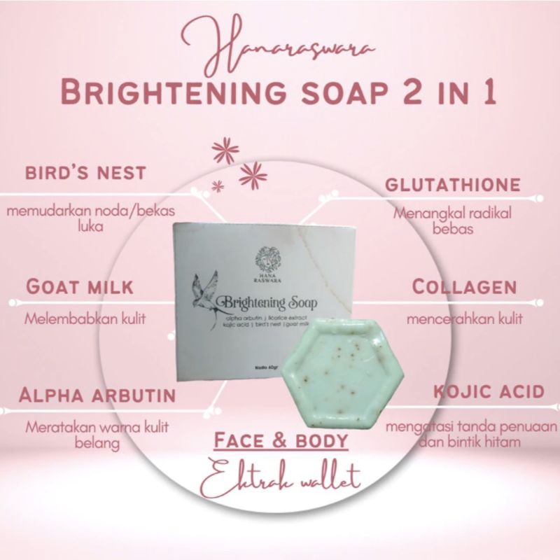 Jual SABUN WALET BRIGHTENING SOAP 2 in 1 HANARASWARA | Shopee Indonesia