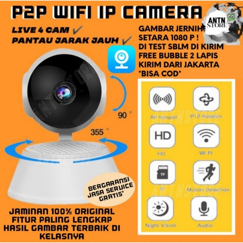 Jual CCTV Wifi IP Camera cctv V380 Originak HD960P Q3S Wireless IP ...