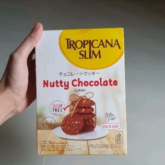 Jual Tropicana Slim Cookies NUTTY CHOCOLATE COKLAT Sugar free 200gr | Shopee Indonesia