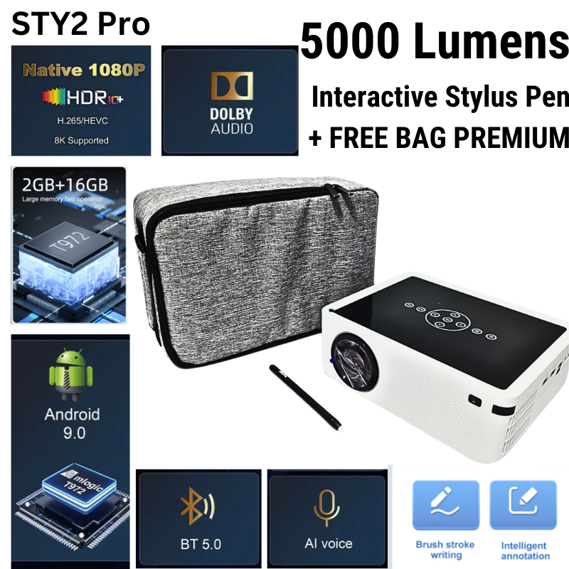 Jual Smart Projector Layar Sentuh STY2Pro 5000 Lumens Touch Screen ...