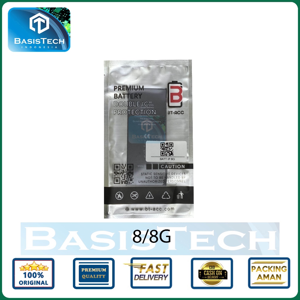 Jual BATERAI FOR IPHONE 8 - BASISTECH BT-ACC DOUBLE IC POWER PROTECTION | Shopee Indonesia