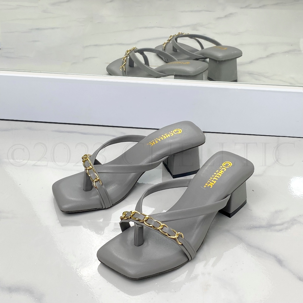 Jual Sandal Selop Heels Hak Tahu Wanita 5 cm/Sendal Hills Tali Strap ...