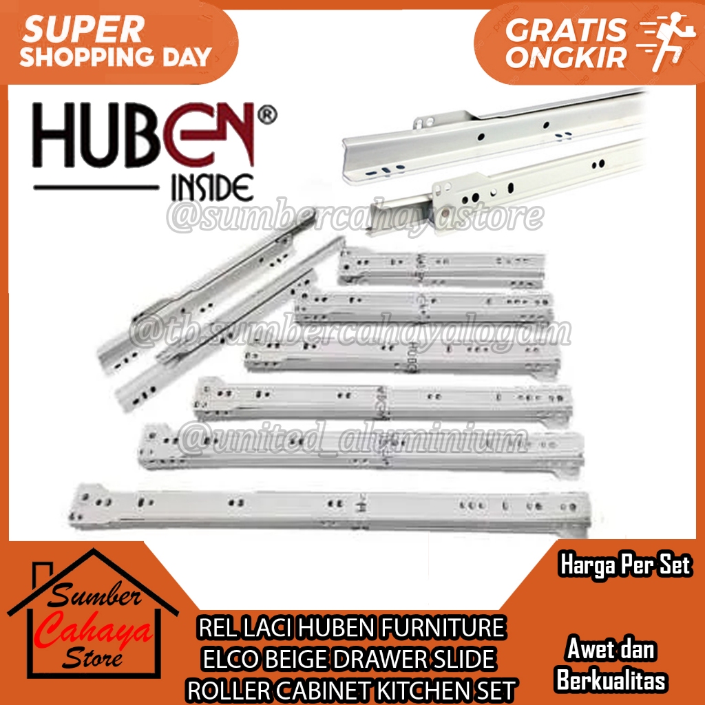 Jual REL LACI ELCO FURNITURE HUBEN BEIGE DRAWER SLIDE ROLLER CABINET ...