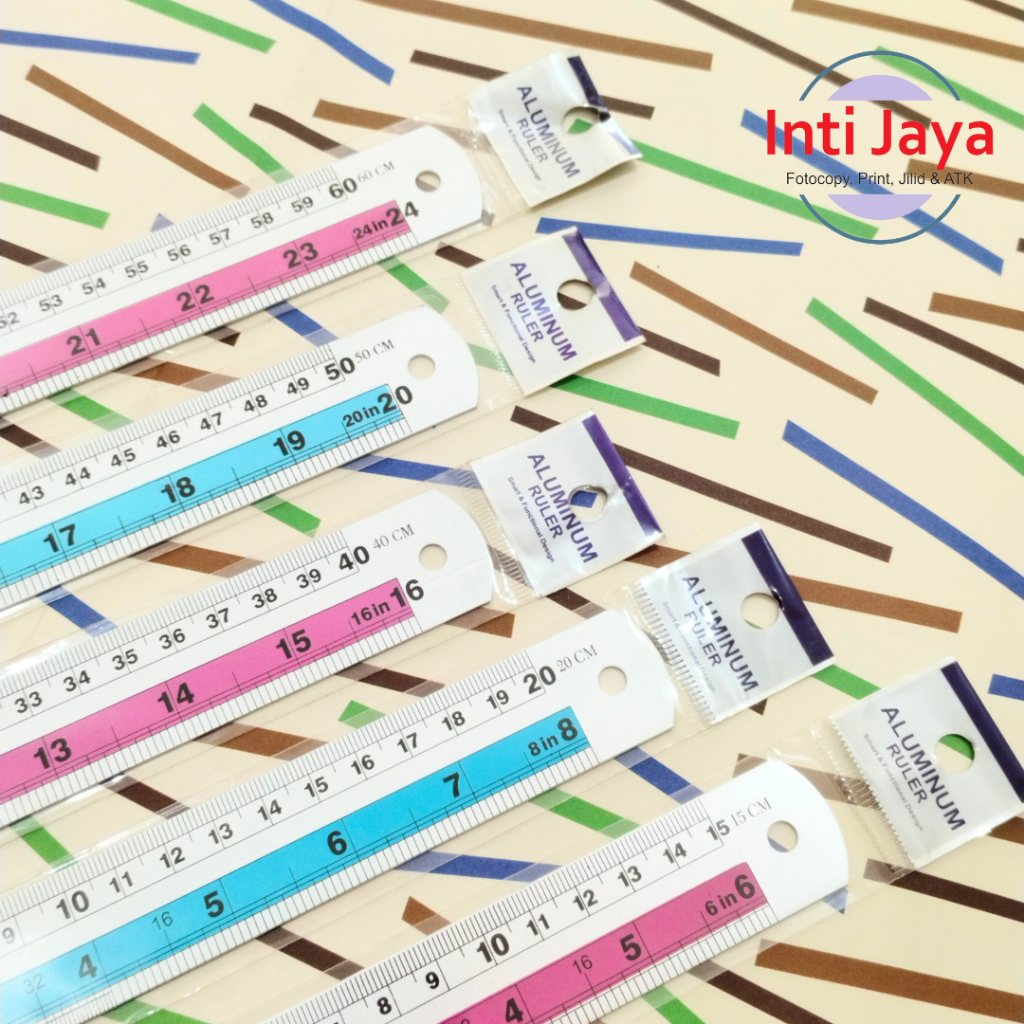 Jual Penggaris/ Mistar Alumunium 15/ 20/ 40/ 50/ 60 Cm | Shopee Indonesia