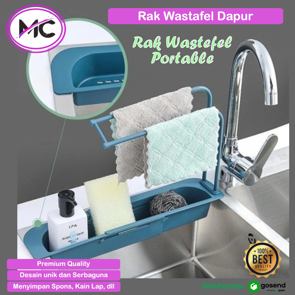 Jual Rak Wastafel Serbaguna tempat Wadah Spons Kain Lap Dapur Rak ...