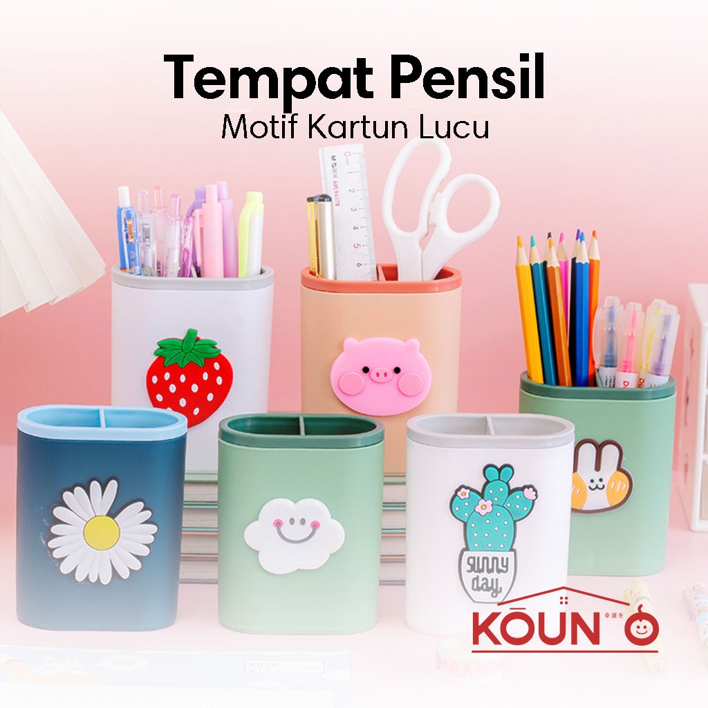 Jual Organizer Desktop Pen Holder 2 Sekat Tempat Pensil Dan Pulpen ...