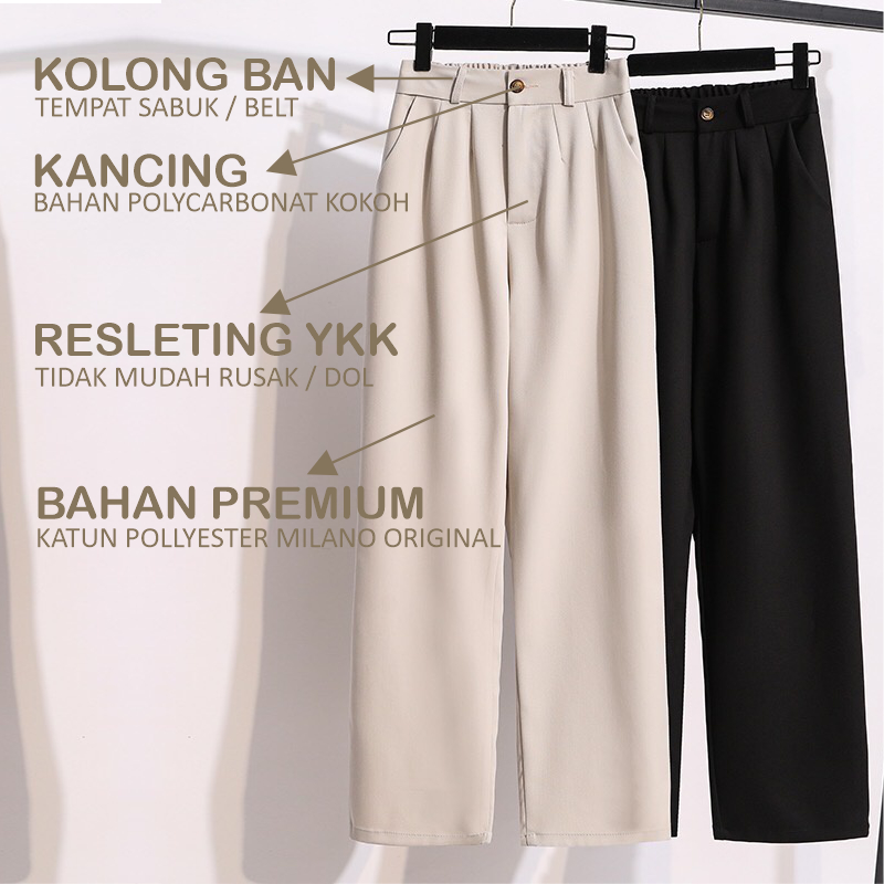 Jual Loose Pants BAHAN PREMIUM Celana Kantor Wanita/Celana Kulot Formal ...