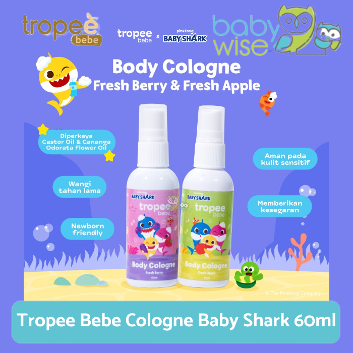 Jual Tropee Bebe x Pinkfong Cologne Baby Shark 60ml - Parfum Bayi | Shopee Indonesia
