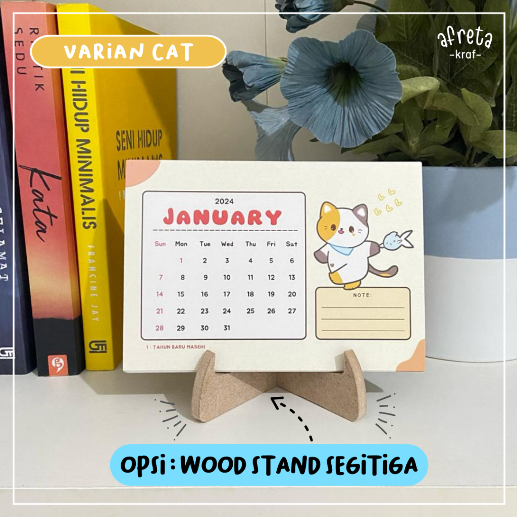 Jual 2024 CALENDAR KUCING / KALENDER AESTHETIC 2024 / KALENDER MEJA ...