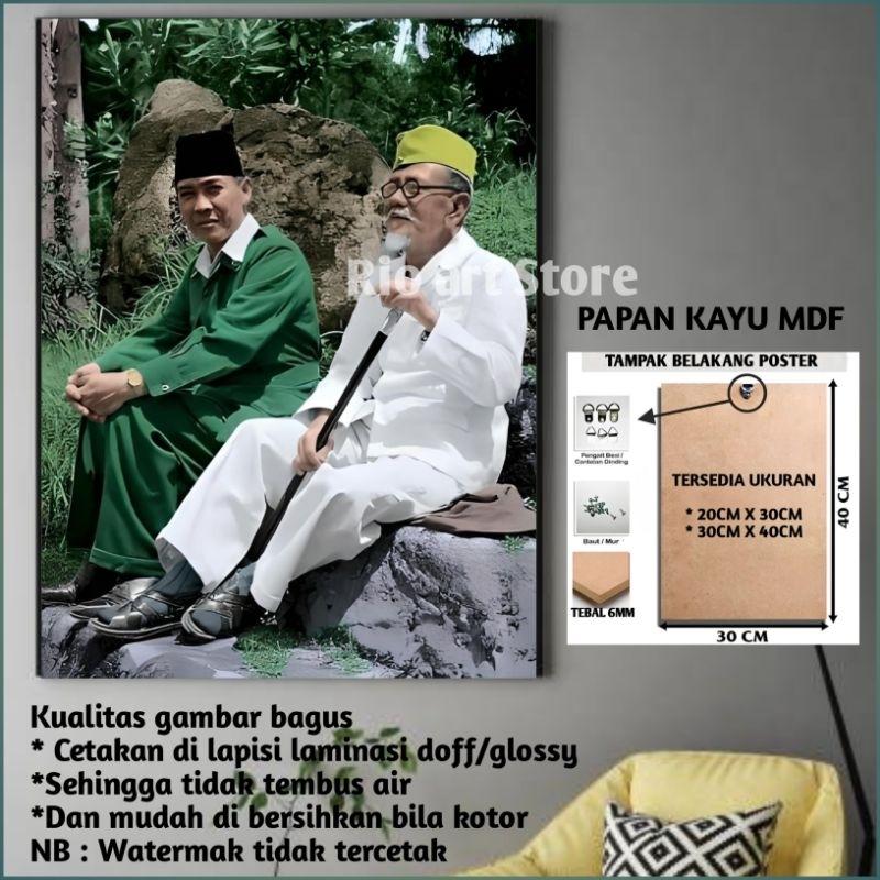 Jual Hiasan dinding poster foto ir.soekarno dan k.h agus salim untuk walldekor atau dekorasi ...