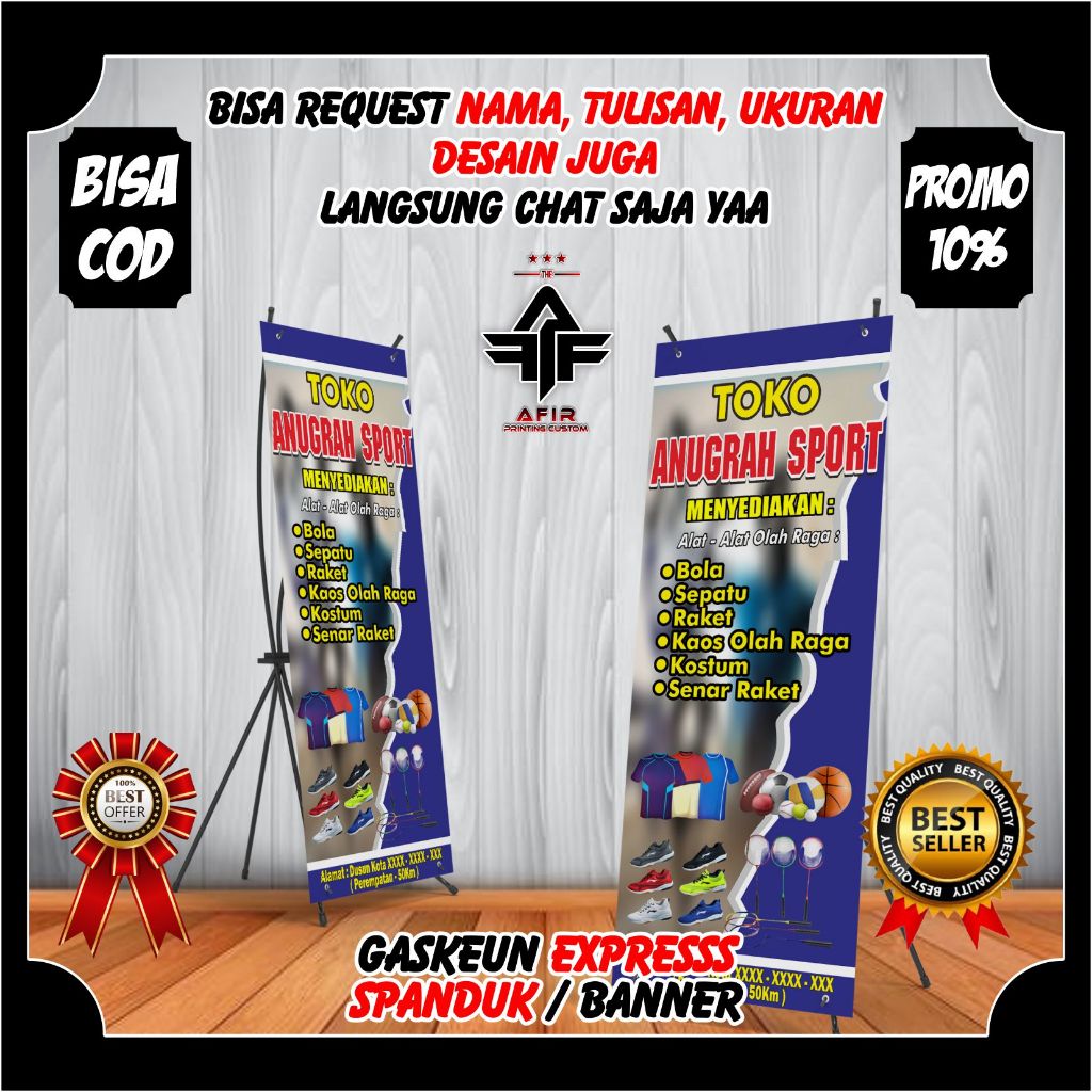 Jual Banner Toko Olahraga Spanduk Backdrop Toko Olahraga Design Custom ...
