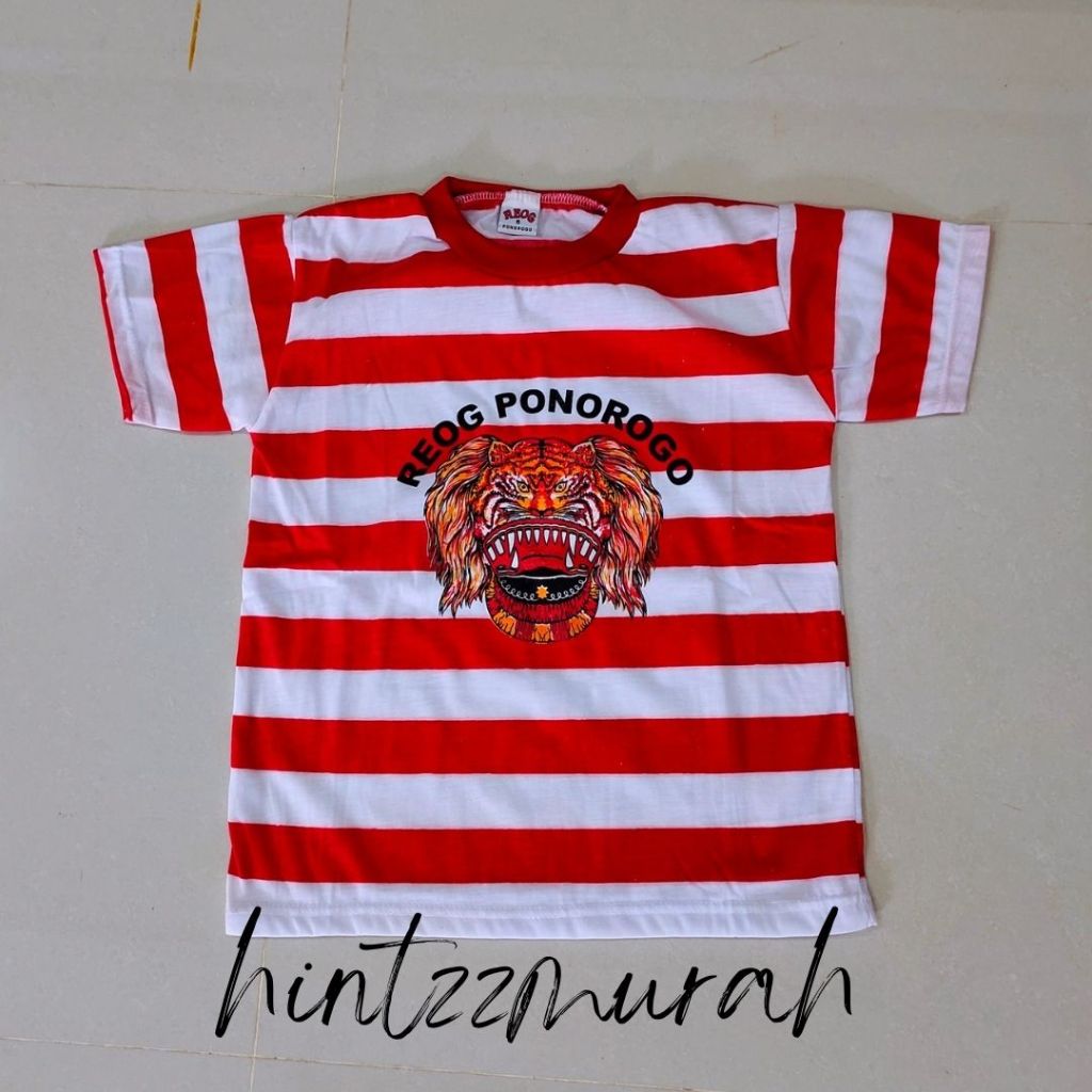 Jual Kaos Reog Ponorogo Anak Usia 3-12 Tahun / Kaos Lorek Merah Putih ...