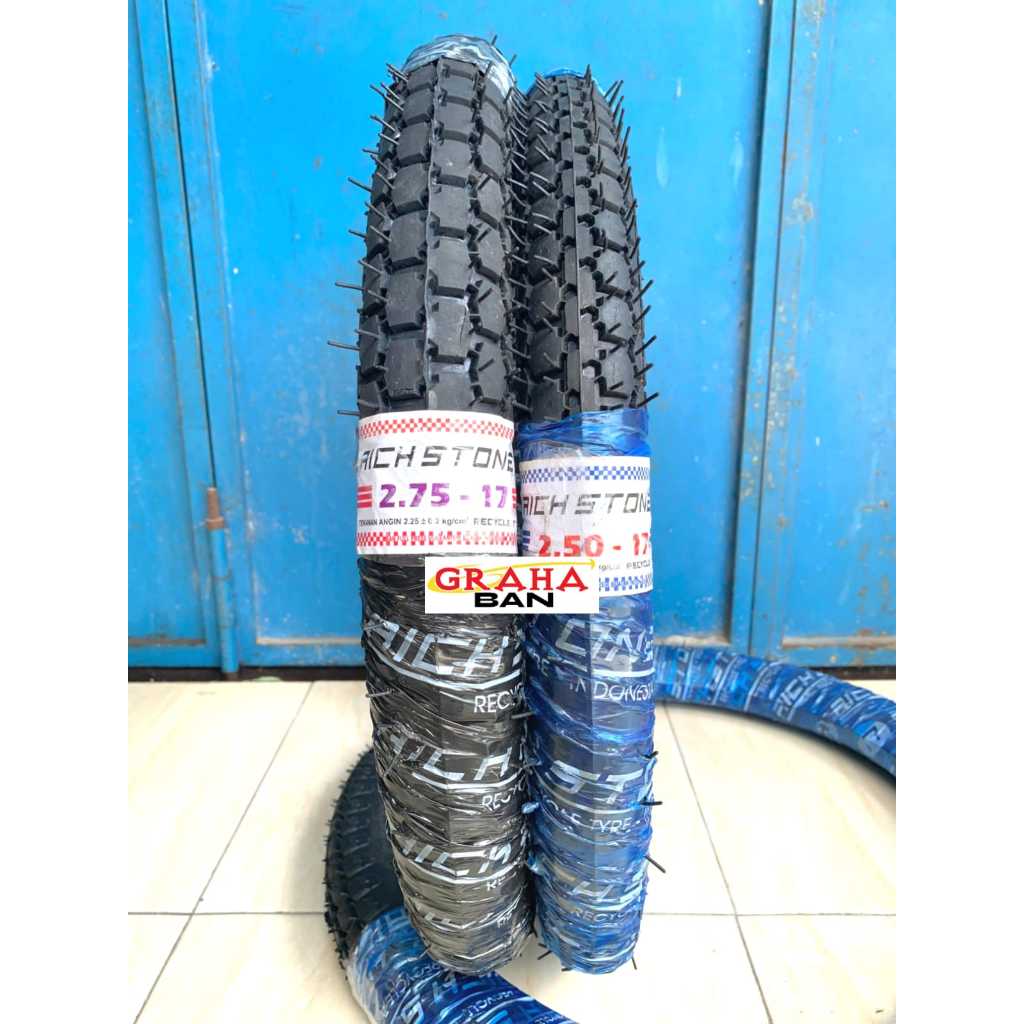 Jual SEPASANG BAN MOTOR 250-17 DAN 275-17 RICH STONE TUPE TYPE/BUKAN ...