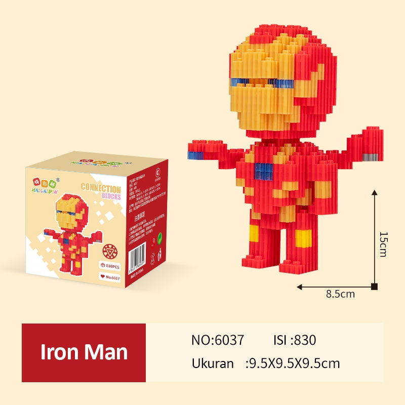 Jual Mainan Nano Blocks Mini Superheroes 3D Model, Mainan Blok Susun ...