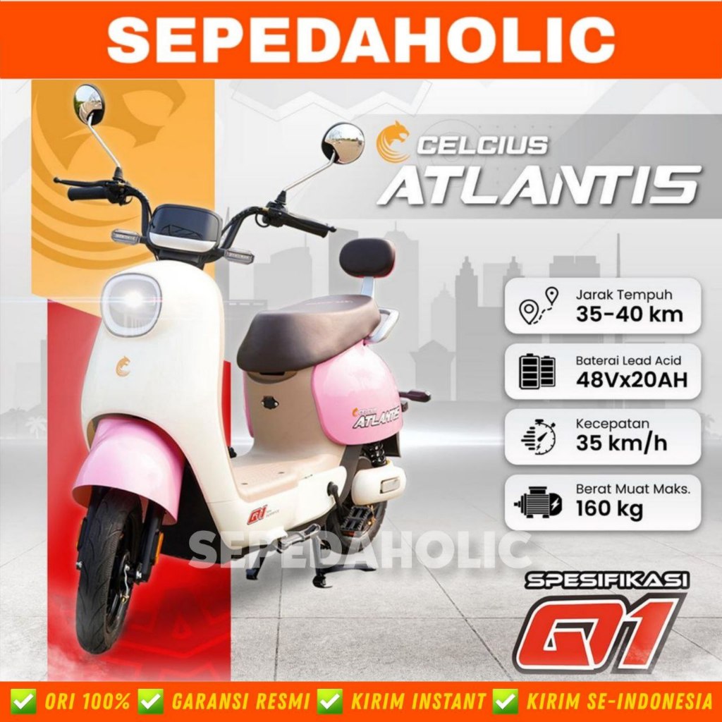 Jual Sepeda Listrik CELCIUS ATLANTIS Q1 500 Watt 20 AH Electric E Bike | Shopee Indonesia