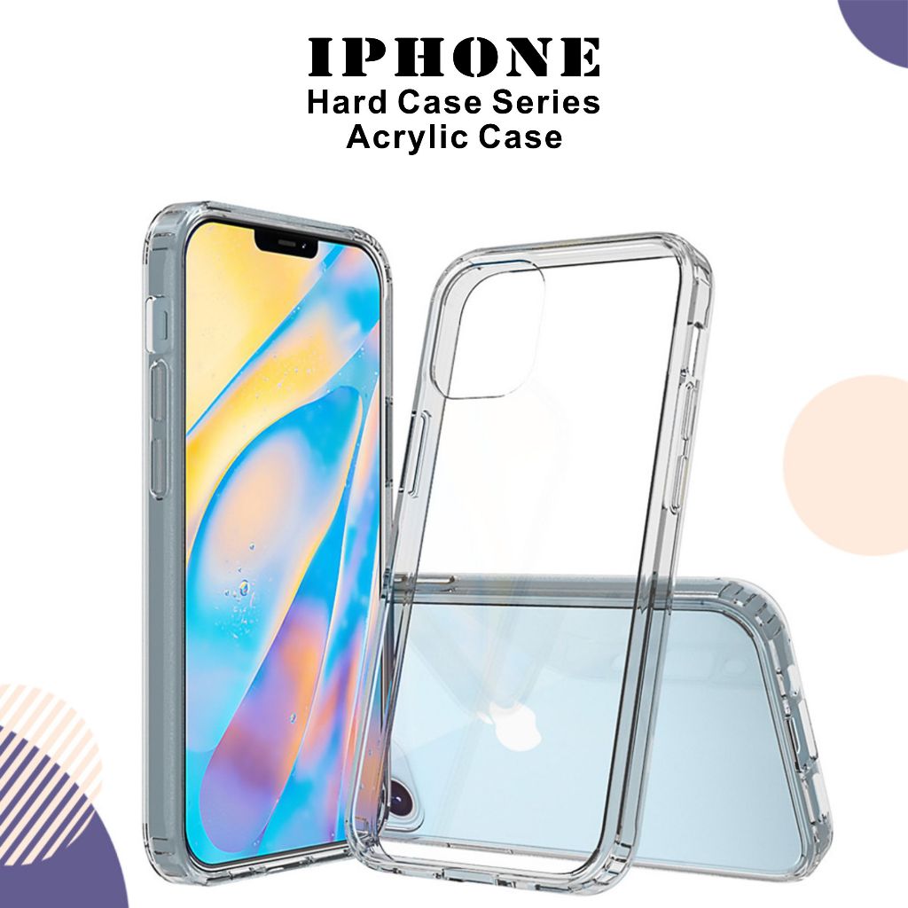 Jual Hard Case Acrylic iPhone Casing iphone 7-13pro max Transparan ...