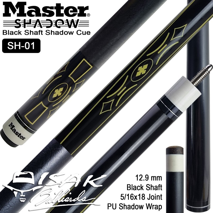 Jual Master Shadow SH-01 Black Shaft Pool Cue Stick Stik Billiard Hitam ...