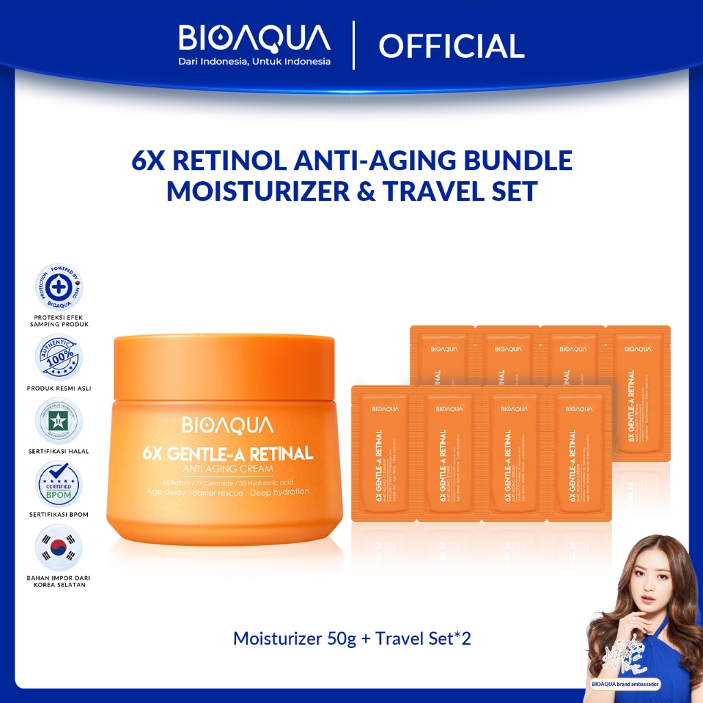 Jual BIOAQUA 6X Gentle-A Retinol Cream Wajah Anti Aging Pelembab Wajah ...
