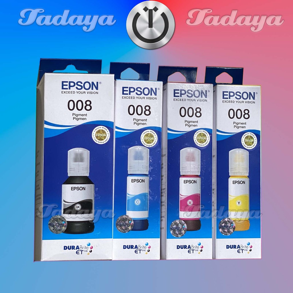 Jual Epson 008 Black Cyan Magenta Yellow Pigment Tinta Original Printer ...
